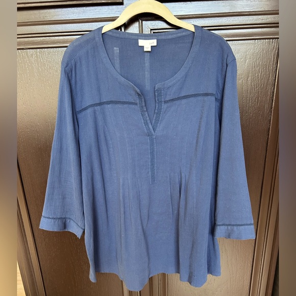 J. Jill | Tops | Jjill Dusty Blue Top Size L | Poshmark